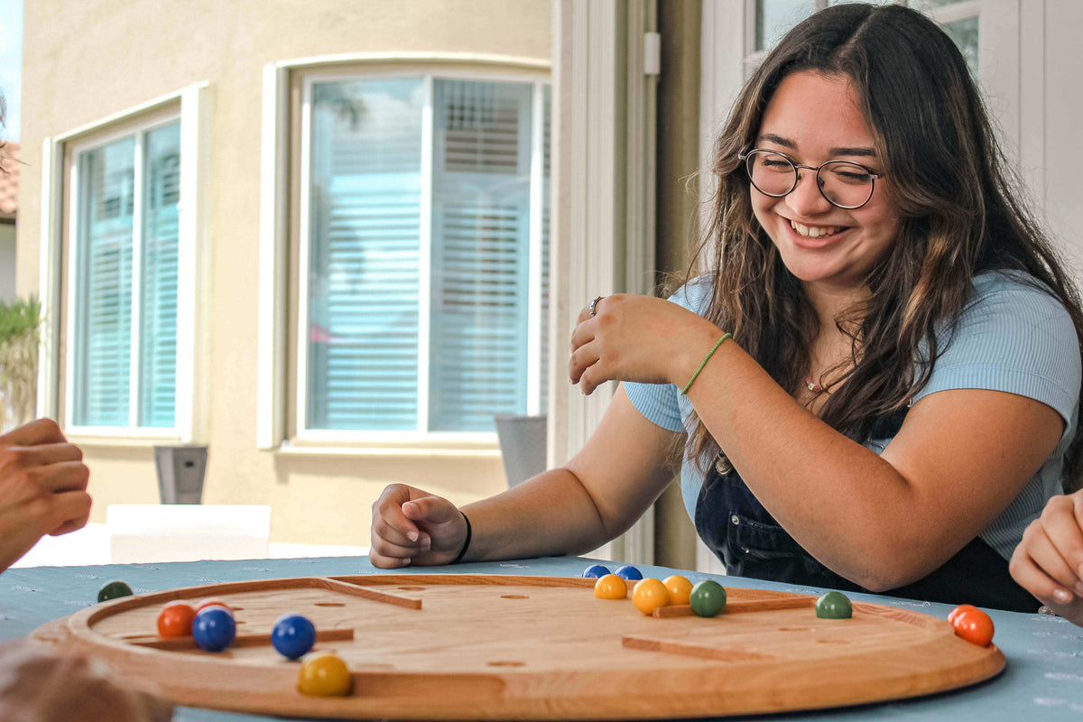 Roulé – Solid Wood Marble Board Game for Families & Game Lovers ...